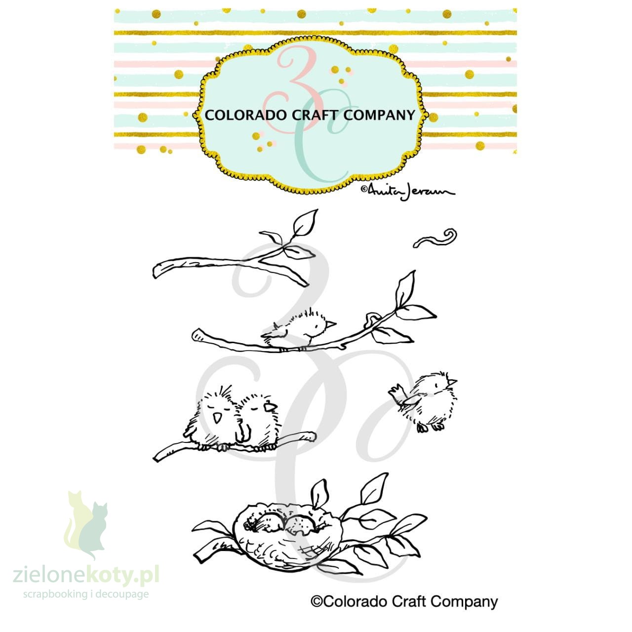 Stemple silikonowe Colorado Craft Anita Jeram Tiny Bird Worm Mini ...
