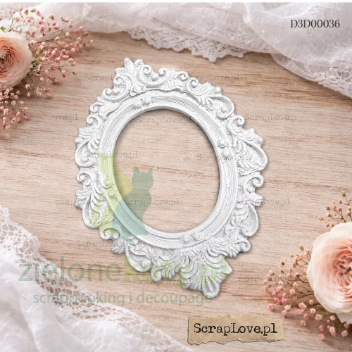 Element ozdobny 3D Scraplove Ornament ramka owalna | ZieloneKoty.pl